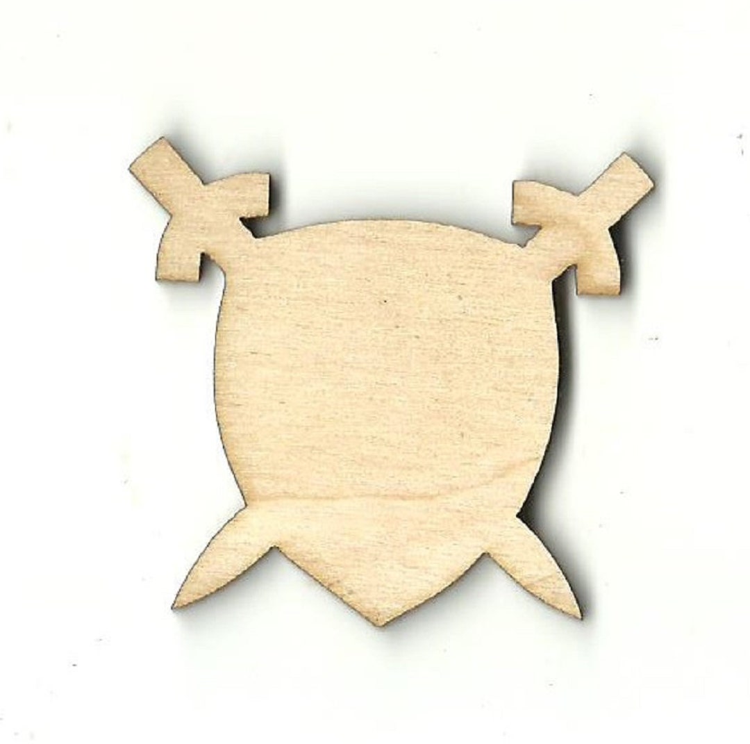 Shield Badge Laser Cut Out Unfinished Wood Shape Craft - Etsy