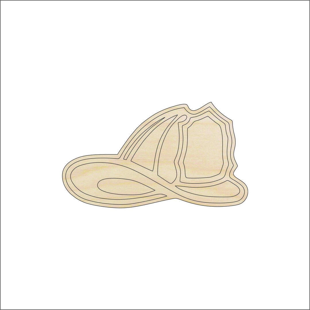 Hat Fireman Laser Cut Out Unfinished Wood Shape Craft Supply CLT32 - Etsy