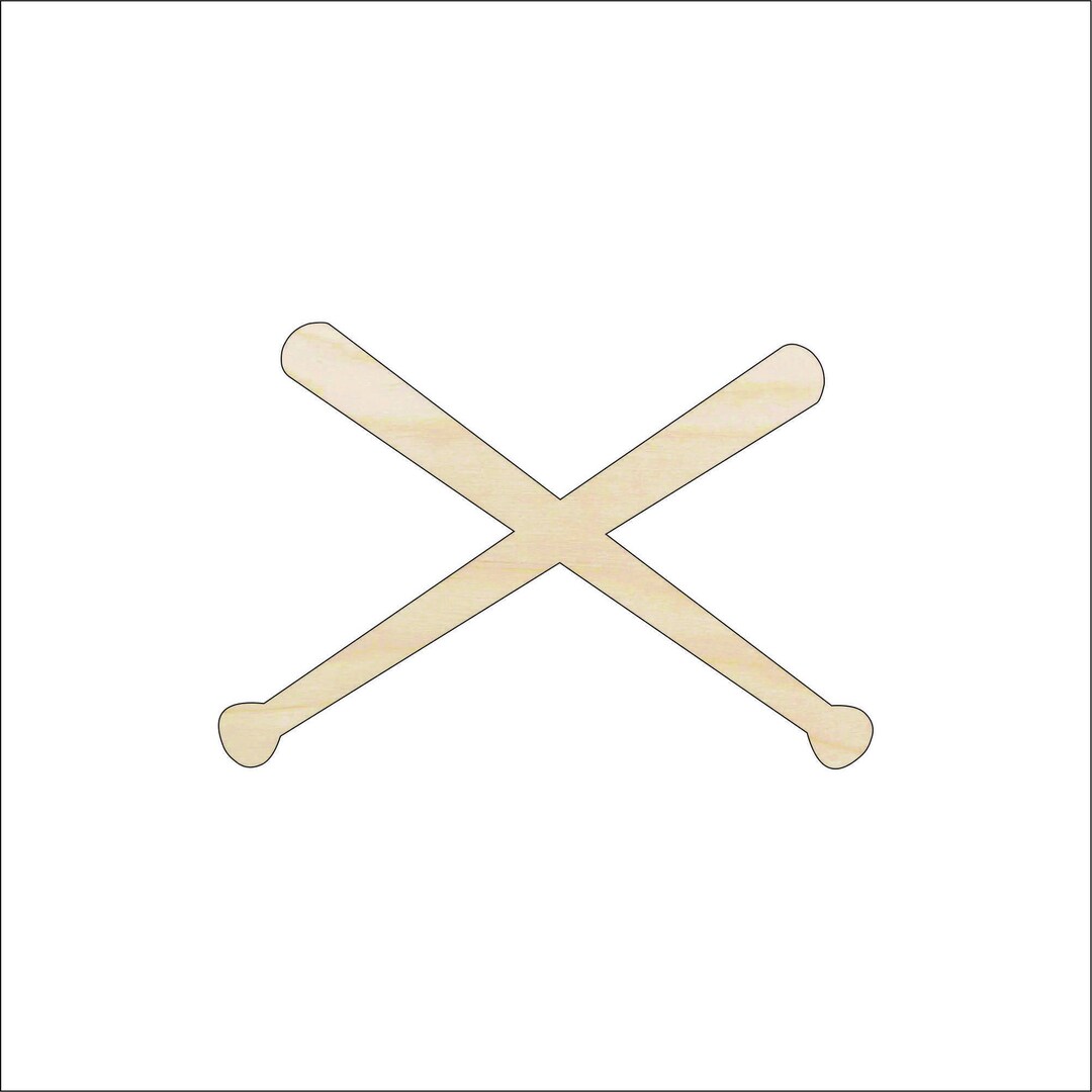 Sport Baseball Bat - Laser Cut Out Unfinished Wood Shape Craft Supply ...