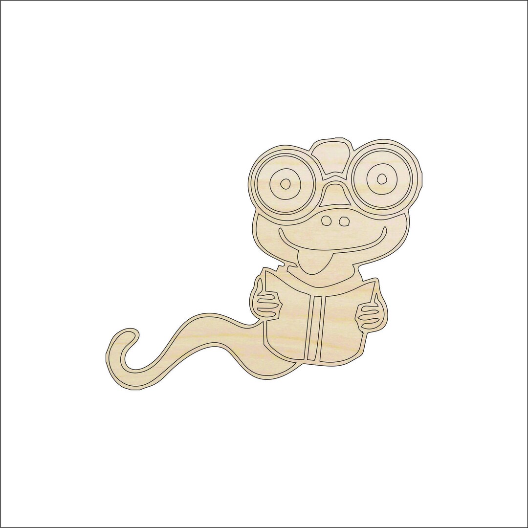 Bookworm Laser Cut Out Unfinished Wood Shape Craft Supply - Etsy
