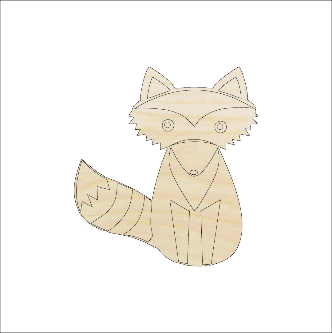 Fox - Unfinished Laser Cut Out Engraved Wood Shape Craft Supply FOX1 - Etsy