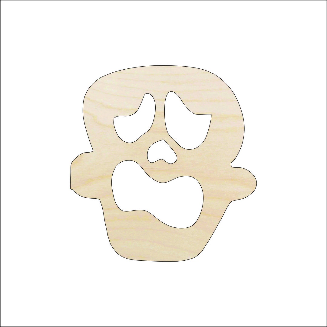 Scared Skull Laser Cut Out Unfinished Wood Shape Craft Supply SKL27 - Etsy