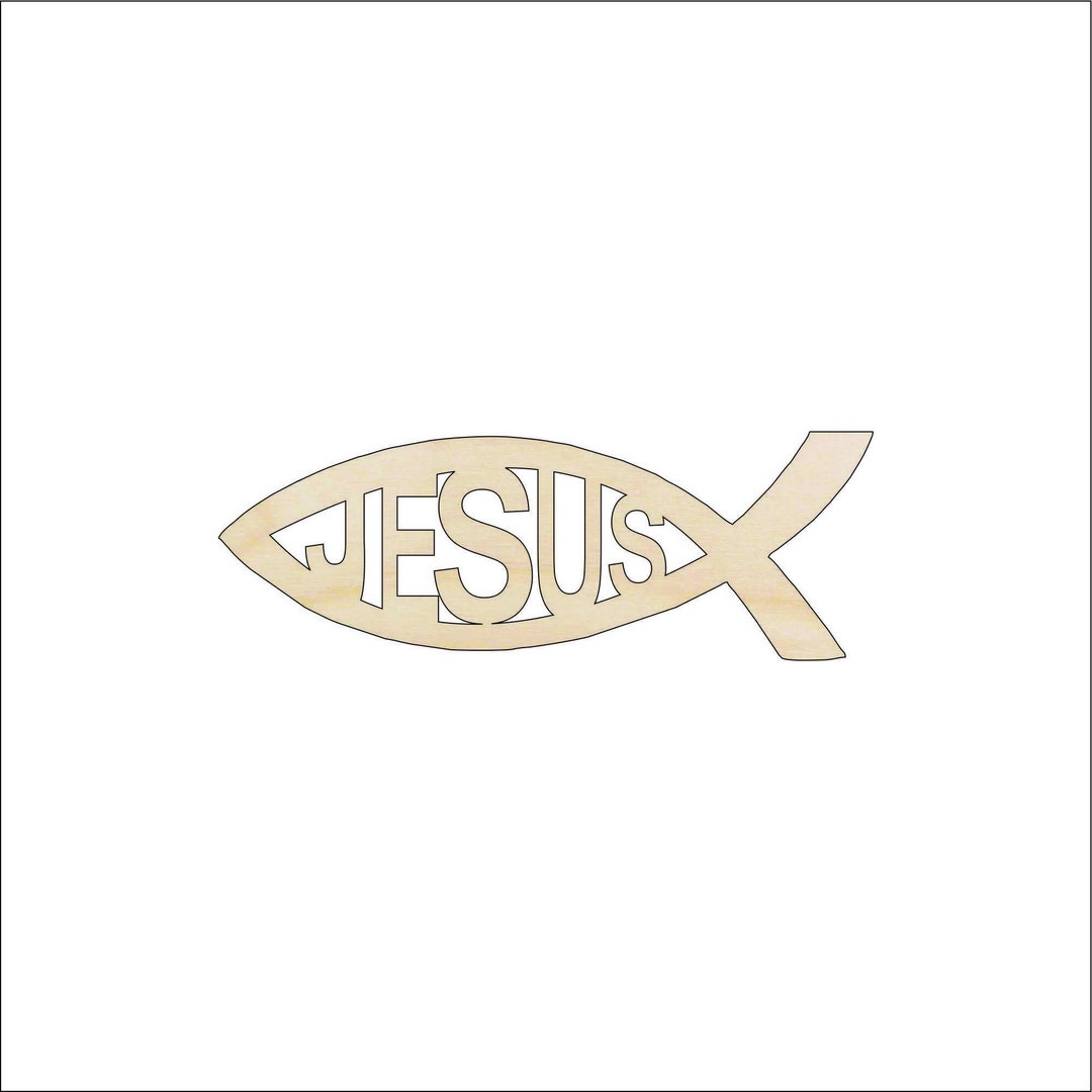 Jesus Fish - Laser Cut Outs Unfinished Wood Shapes Variety of Sizes ...