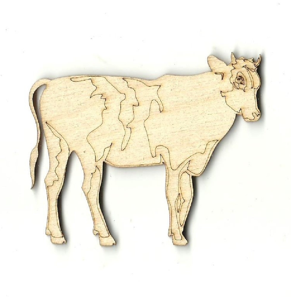 Craft Supplies & Tools Visual Arts Collage Cow Laser Cut Out Unfinished ...