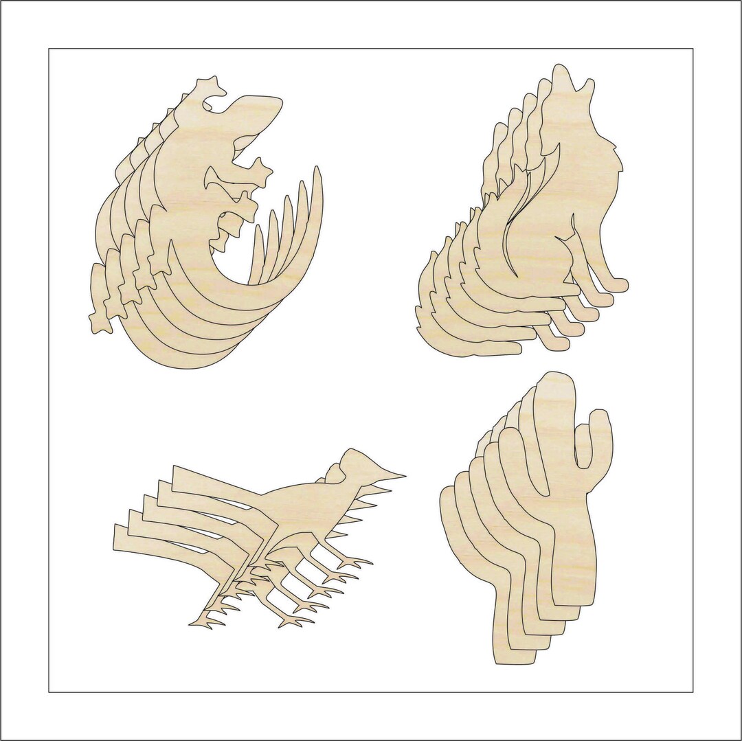 Pack Desert Shapes Laser Cut Out Unfinished Wood Craft Shapes PK3 - Etsy