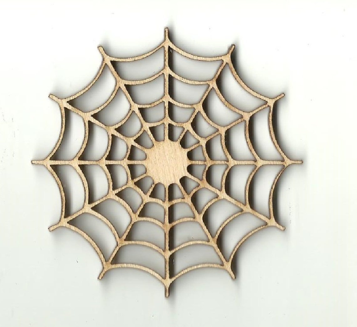 Spider Web Laser Cut Out Unfinished Wood Shape Craft Supply - Etsy