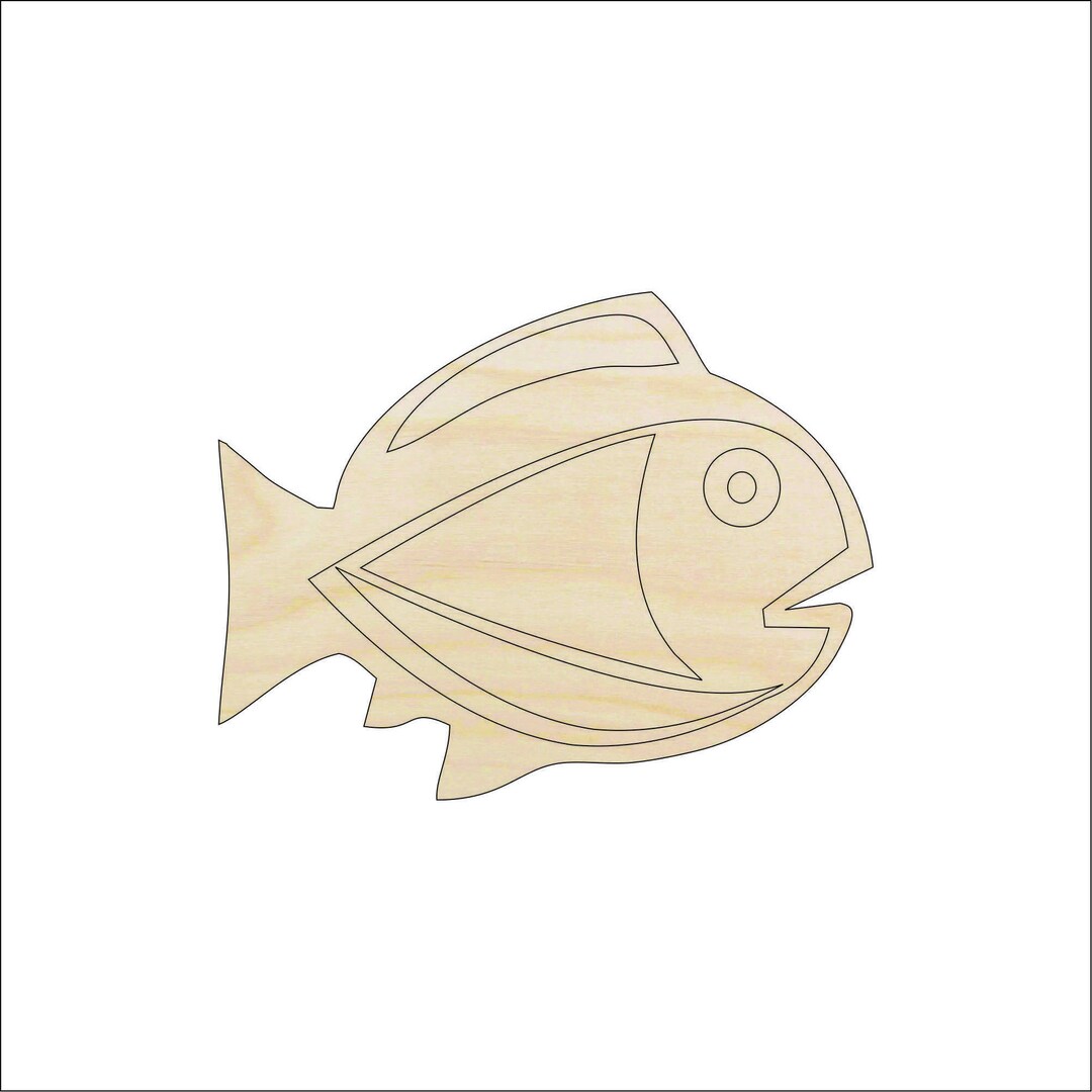 Fish - Laser Cut Out Unfinished Wood Shape Craft Supply FSH7 - Etsy