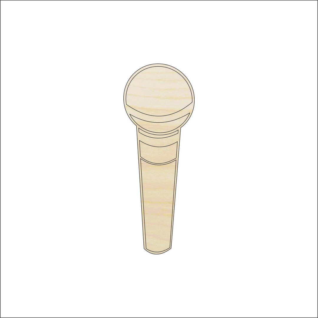 Music Microphone - Wood Craft Shape Laser Cut Out & Unfinished DIY ...