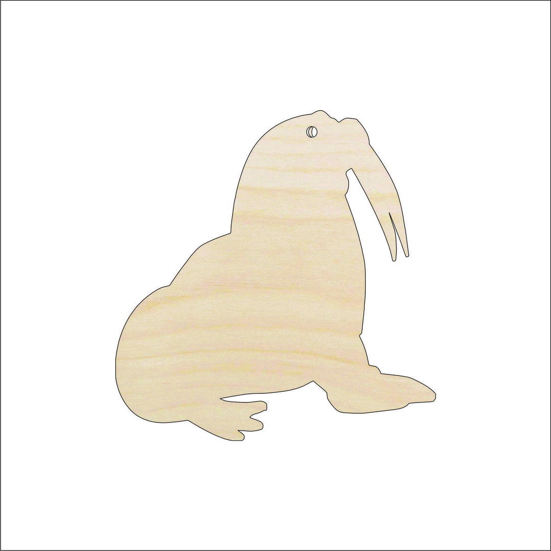 Walrus - Laser Cut Out Unfinished Wood Shape Craft Supply ANML63 - Etsy