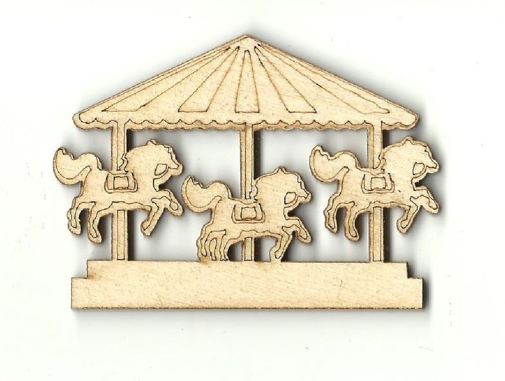 Carousel Laser Cut Out Unfinished Wood Shape Craft Supply - Etsy