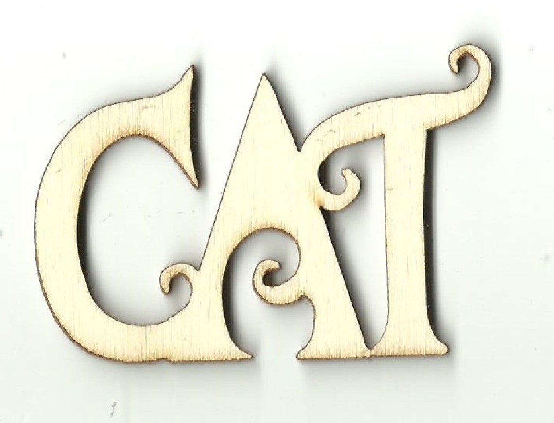 Cat Kitty Laser Cut Out Unfinished Wood Shape Craft Supply - Etsy