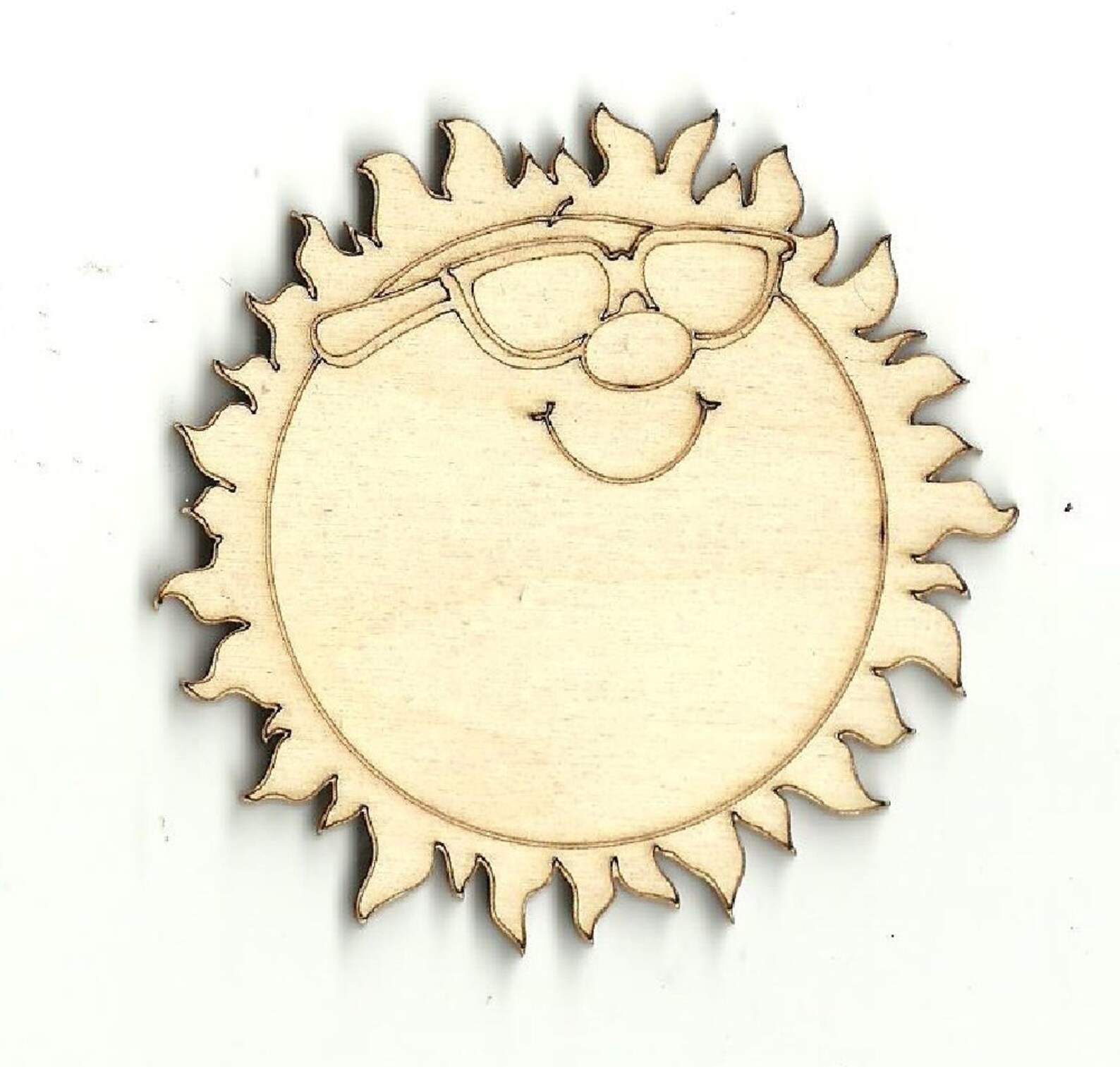 Sun Engraved Laser Cut Out Unfinished Wood Shape Craft | Etsy