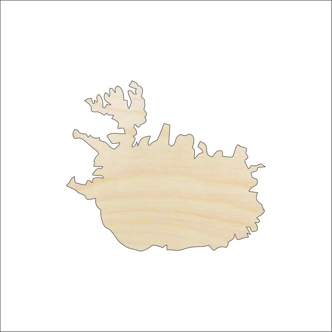Iceland - Wood Craft Shape Laser Cut Out & Unfinished DIY Craft Supply ...