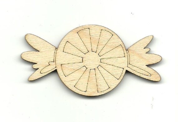 Candy Laser Cut Out Unfinished Wood Shape Craft Supply FOD39 | Etsy