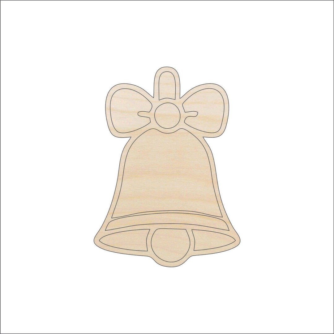 Bell Wood Craft Shape - Laser Cut Baltic Birch Unfinished DIY Wood Art ...