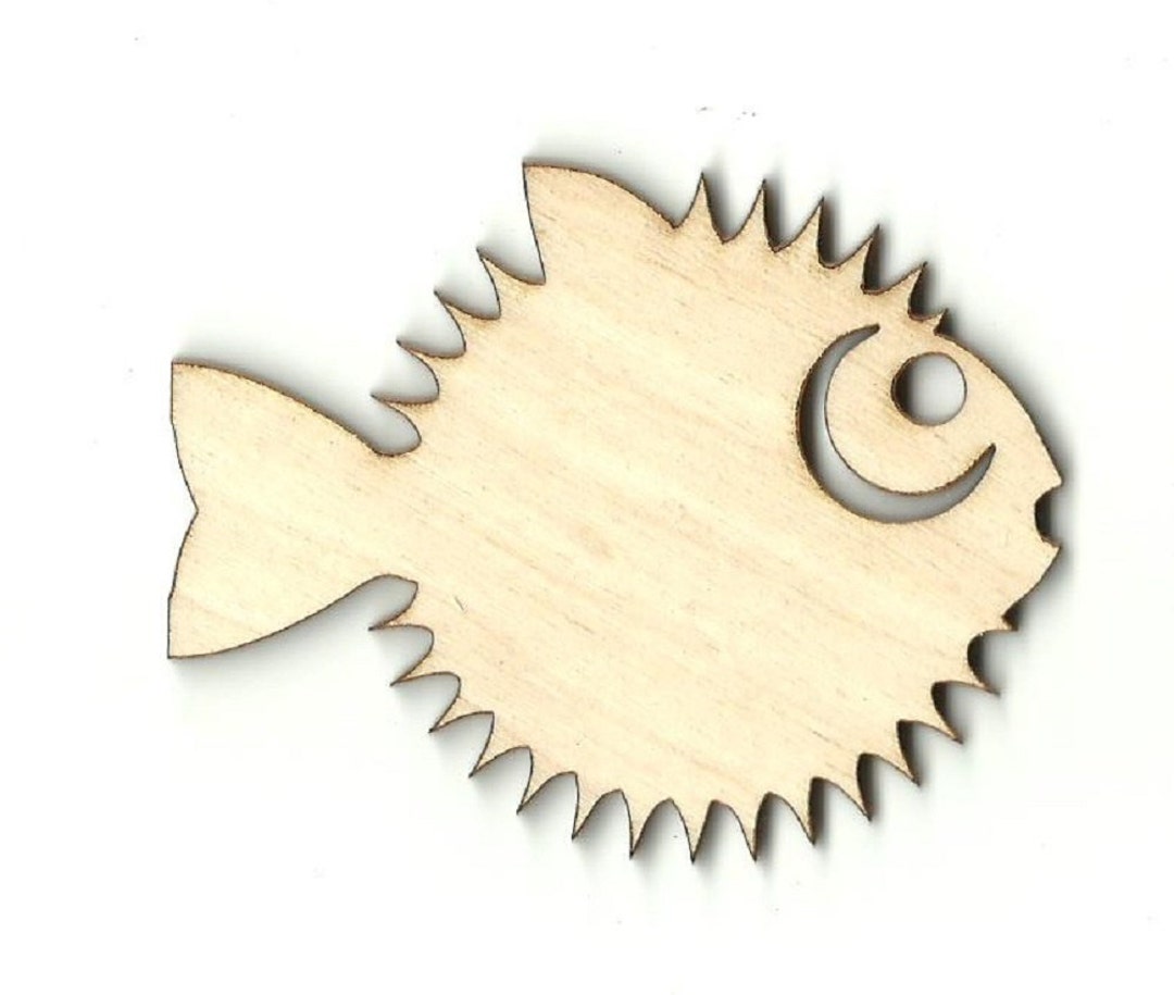 Puffer Fish Laser Cut Out Unfinished Wood Shape Craft Supply - Etsy