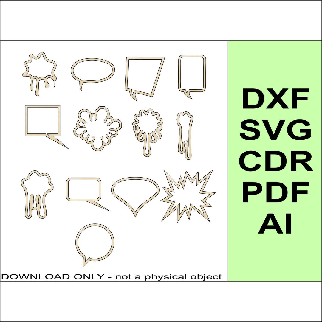 Download Word Splat Templates Laser CNC Cricut SVG DXF Glowforge Files ...
