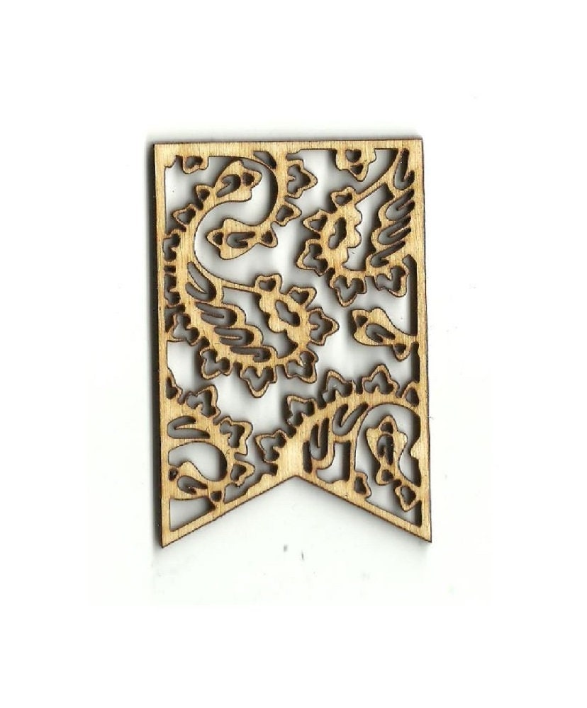 Paisley Banner Laser Cut Out Unfinished Wood Shape Craft - Etsy