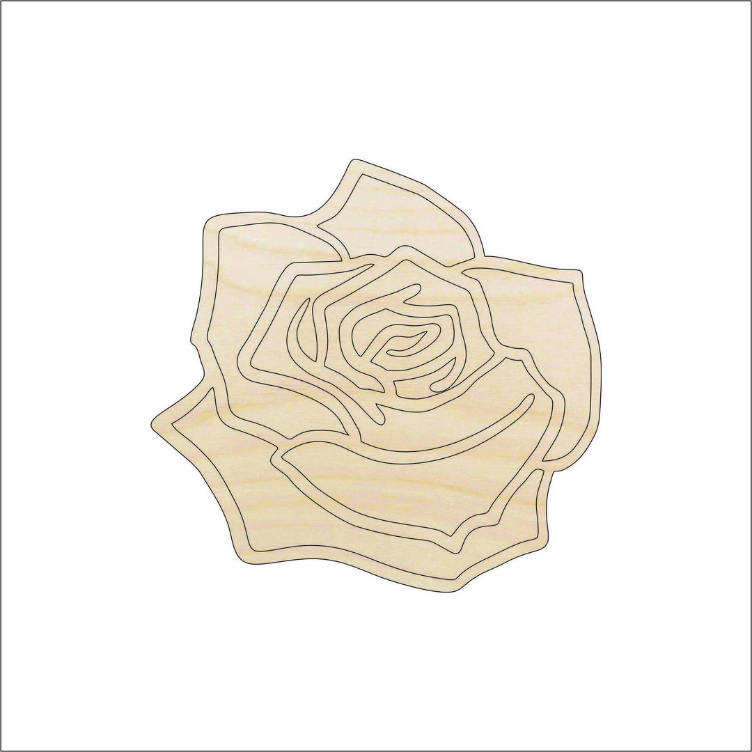 Rose Flowers Laser Cut Out Unfinished Wood Shape Craft - Etsy