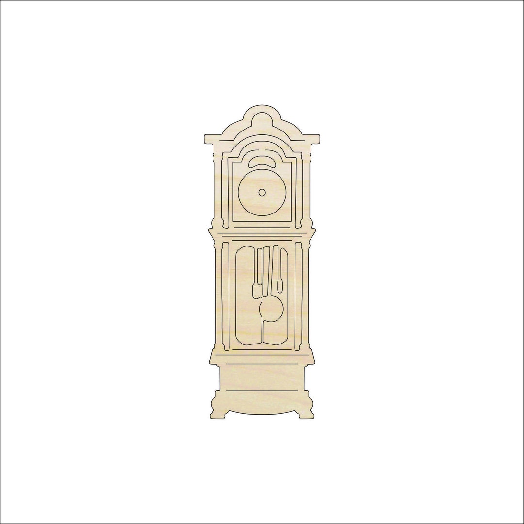 Clock Grandfather Laser Cut Out Unfinished Wood Craft Shape DCR58 - Etsy