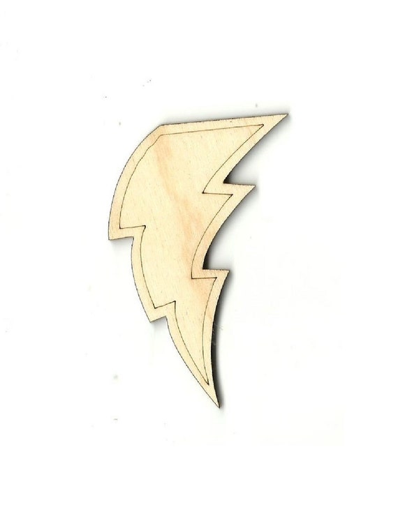 Lightning Bolt Unfinished Wood Cut Out Shape Craft Supply | Etsy