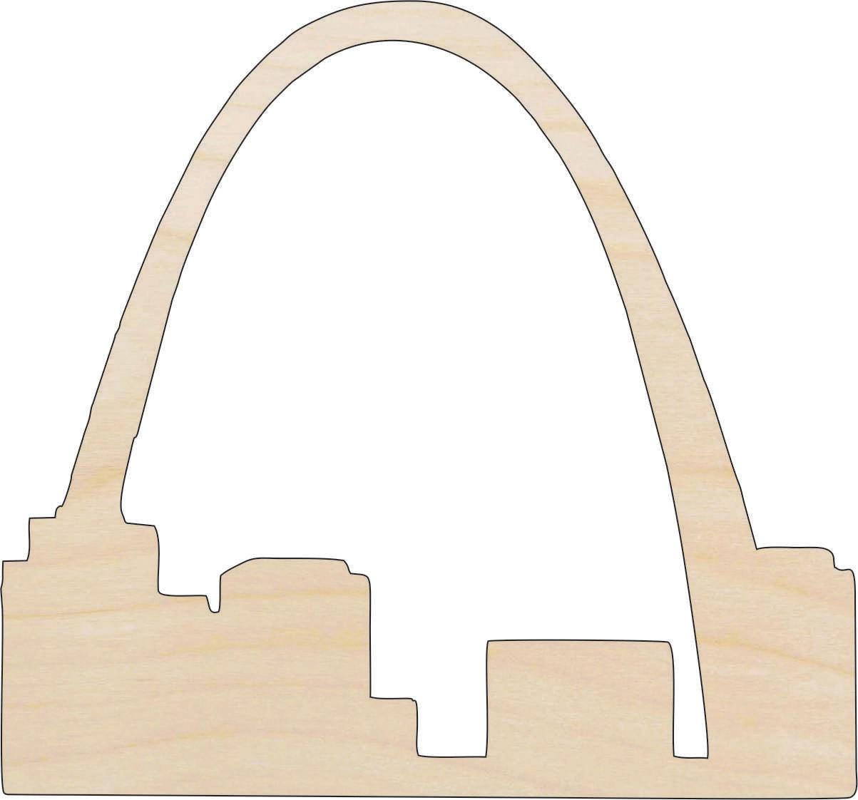 St Louis Arch Wood Craft Shape - Laser Cut Baltic Birch Unfinished DIY ...