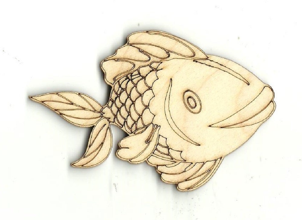 Fish Laser Cut Out Unfinished Wood Shape Craft Supply FSH45 - Etsy