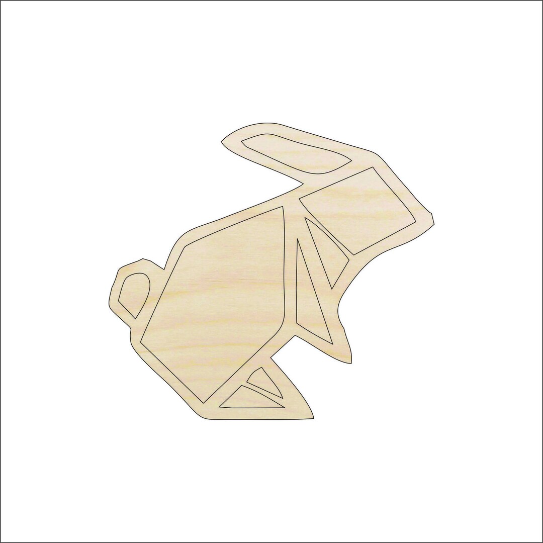 Origami Bunny Rabbit Laser Cut Out Unfinished Wood Shape Craft Supply ...