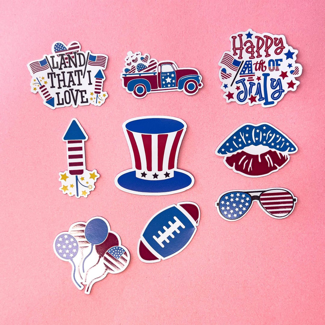 Independence Day 4th of July Stickers Decals for Planners, Laptops ...