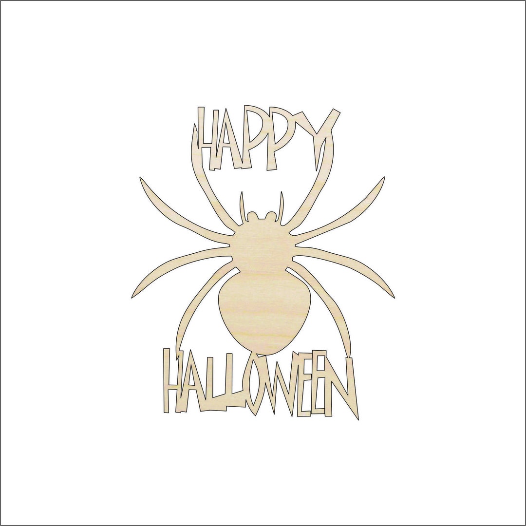 Halloween Spider Sign Laser Cut Out Unfinished Wood Shape Craft Supply ...