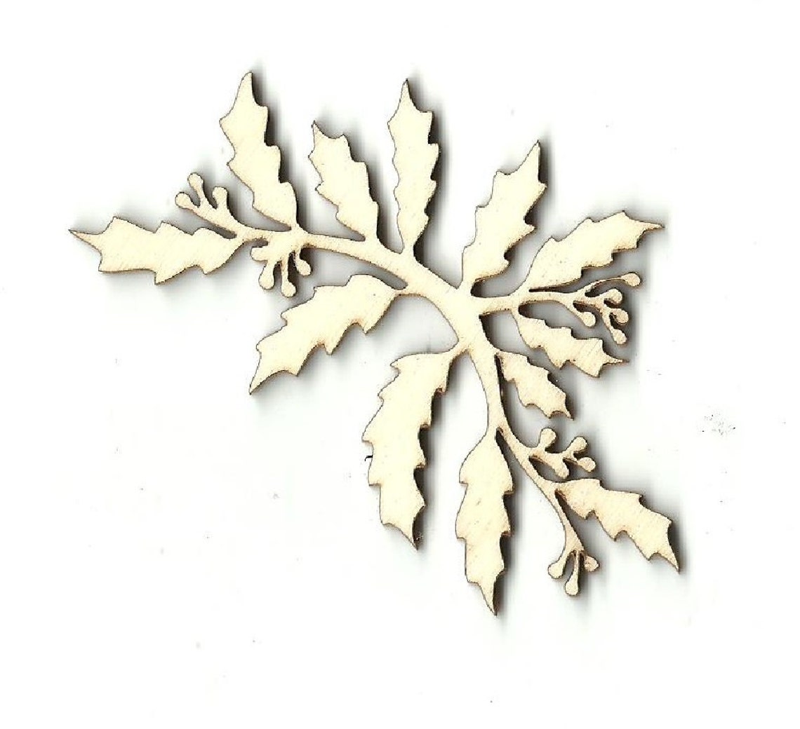 Holly & Berries Laser Cut Out Unfinished Wood Shape Craft - Etsy