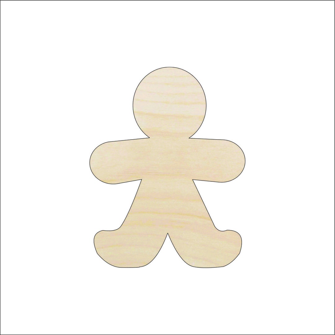 Gingerbread Man - Wood Craft Shape Laser Cut Out & Unfinished DIY Craft ...