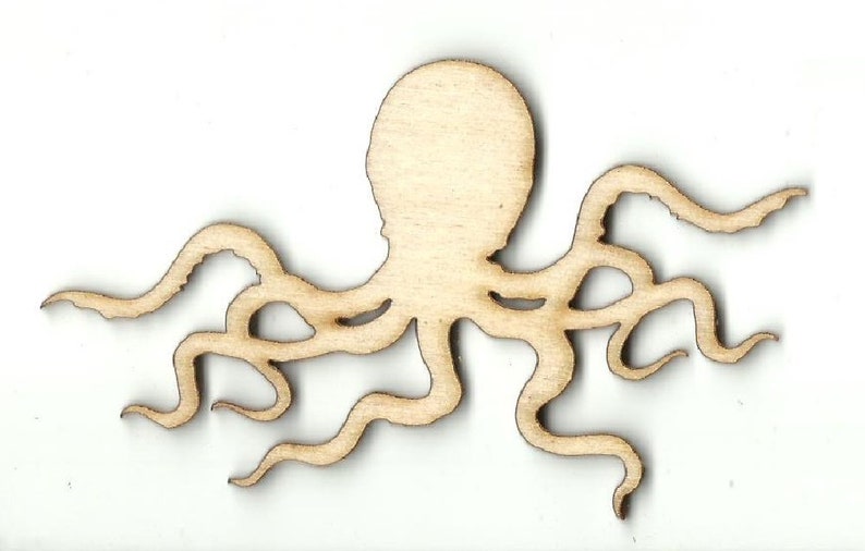 Octopus Laser Cut Out Unfinished Wood Shape Craft Supply - Etsy