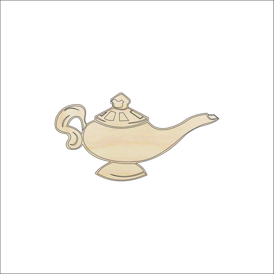 Genie Lamp - Wood Craft Shape Laser Cut Out & Unfinished DIY Craft ...