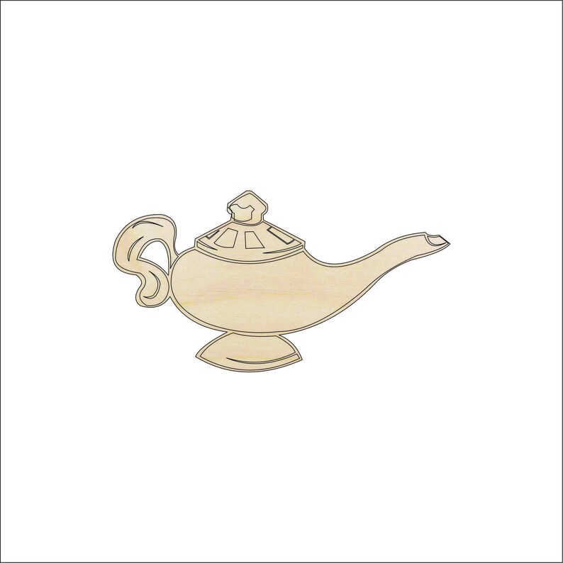 Genie Lamp - Wood Craft Shape Laser Cut Out & Unfinished DIY Craft ...