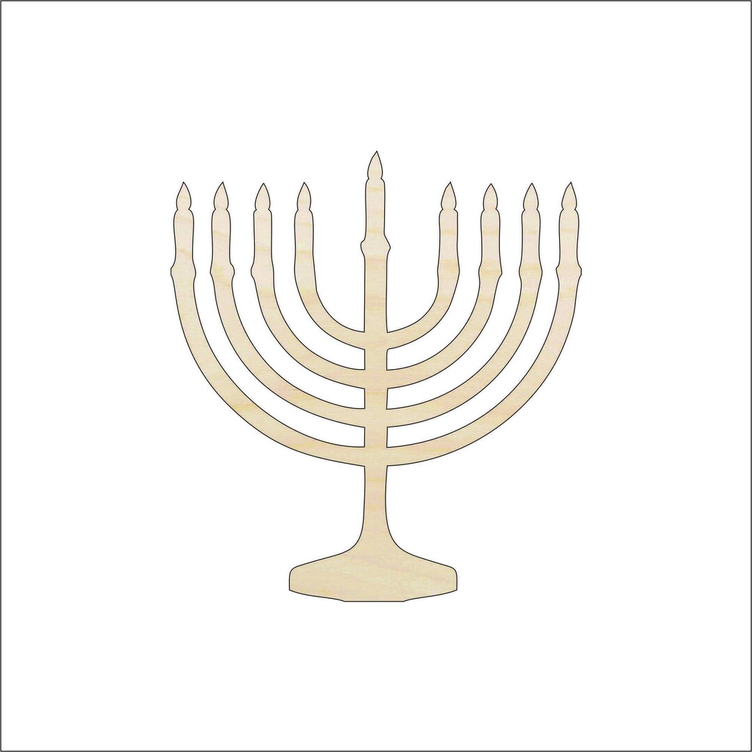 Menorah Laser Cut Out Unfinished Wood Shape Craft Supply REL20 - Etsy