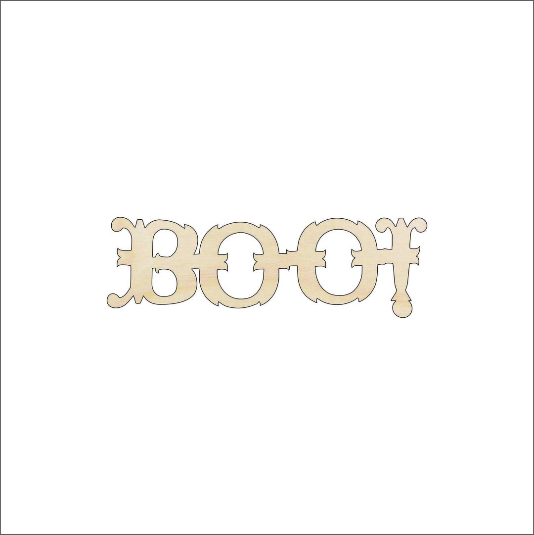 Word Boo Laser Cut Out Unfinished Wood Shape Craft Supply FAL62 - Etsy