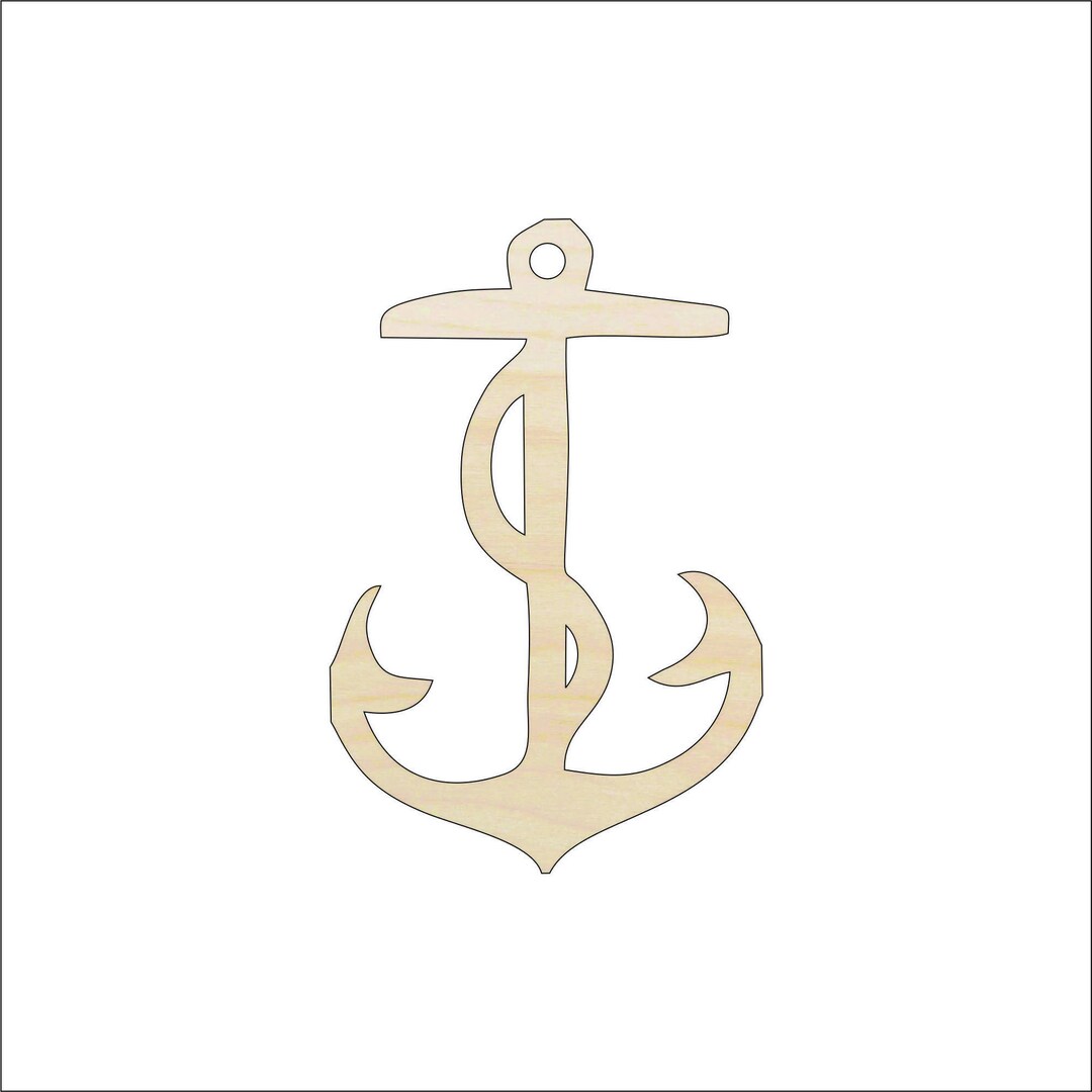 Boat Anchor - Wood Craft Shape Laser Cut Out & Unfinished DIY Craft ...