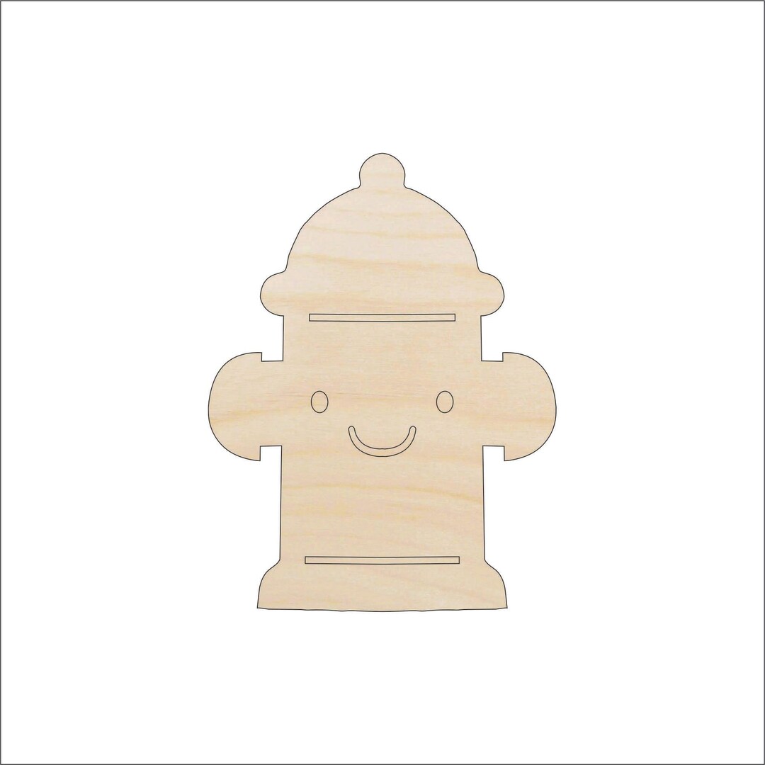 Fire Hydrant Wood Craft Shape - Laser Cut Baltic Birch Unfinished DIY ...