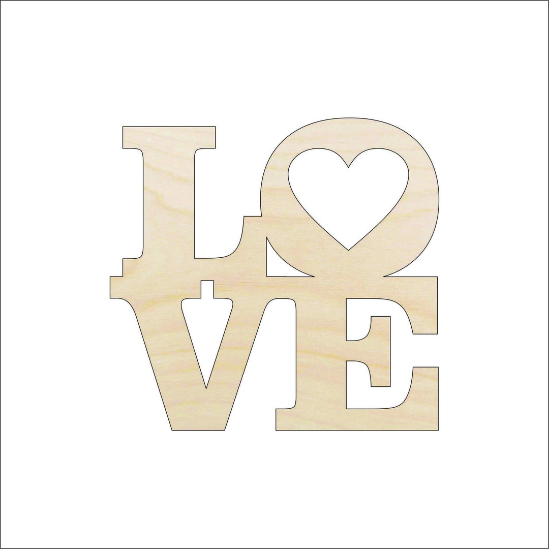 Word Love Laser Cut Out Unfinished Wood Craft Shape VAL5 - Etsy