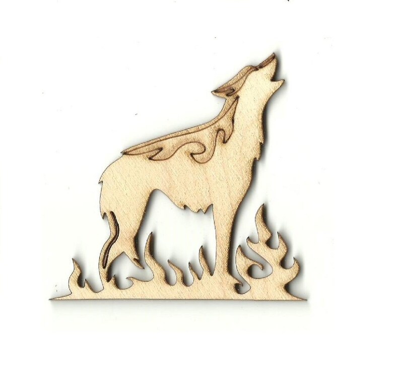 Wolf Laser Cut Out Unfinished Wood Shape Craft Supply ANML70 - Etsy