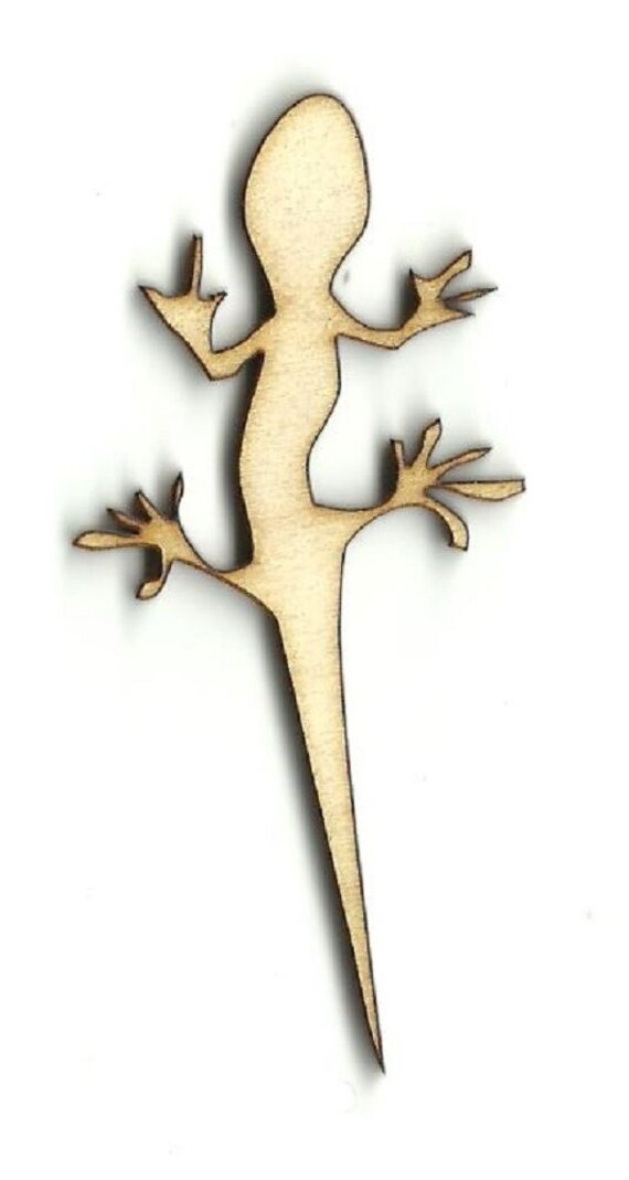 Gecko Laser Cut Out Unfinished Wood Shape Craft Supply REP34 | Etsy