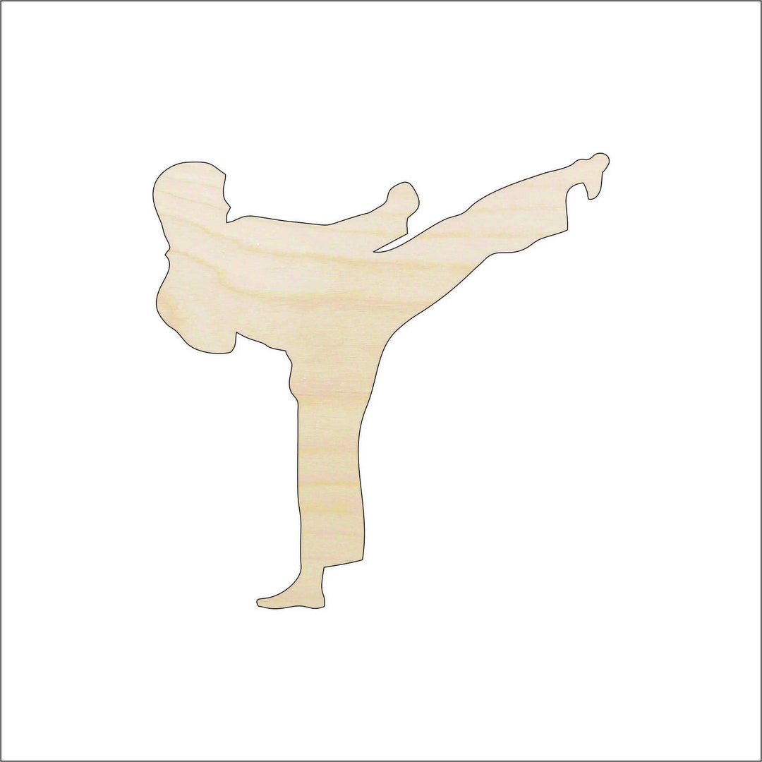 Man Doing Karate - Wood Craft Shape Laser Cut Out & Unfinished DIY ...