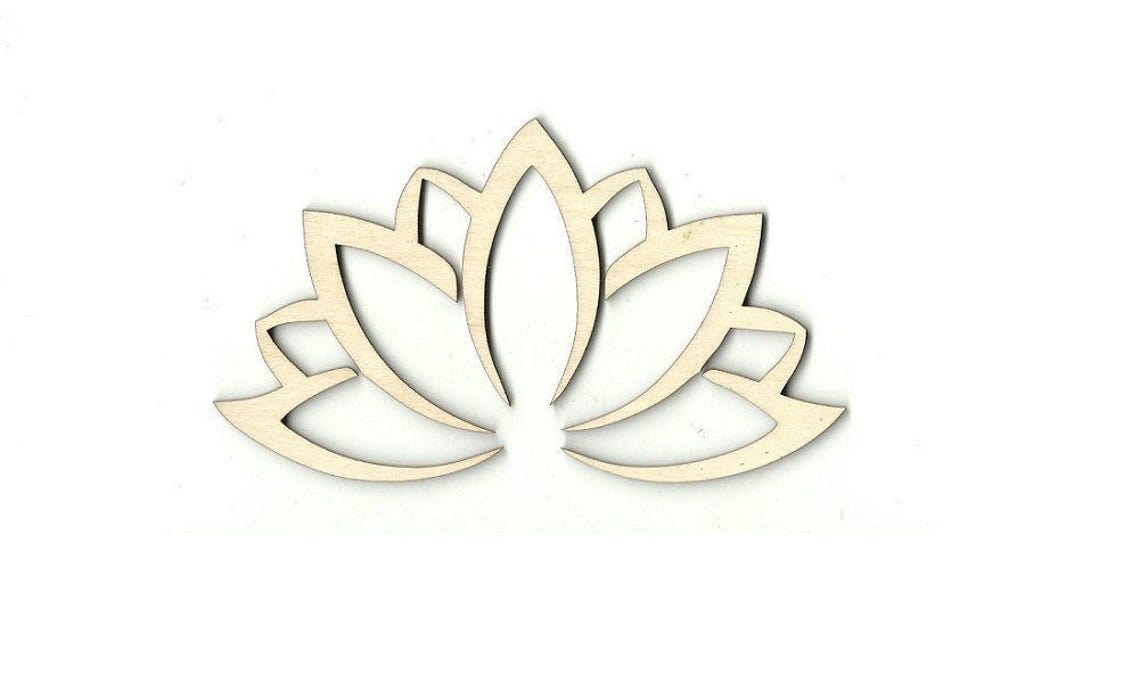 Lotus Flower Laser Cut Out Unfinished Wood Shape Craft | Etsy