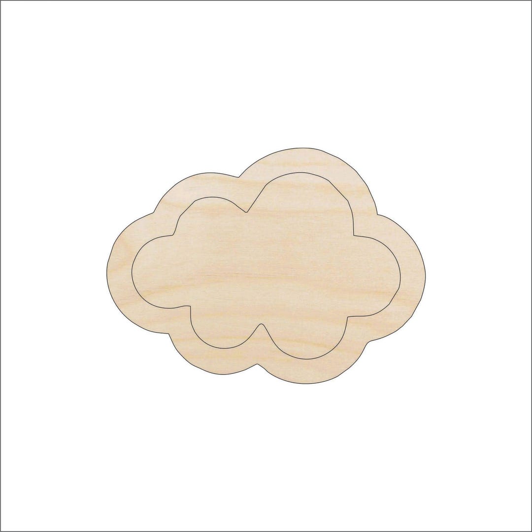 Cloud Wood Craft Shape - Laser Cut Baltic Birch Unfinished DIY Art ...