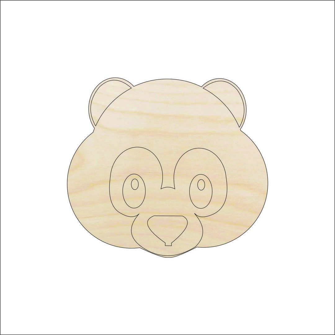 Bear Panda - Laser Cut Out Unfinished Wood Shape Craft Supply BER8 - Etsy