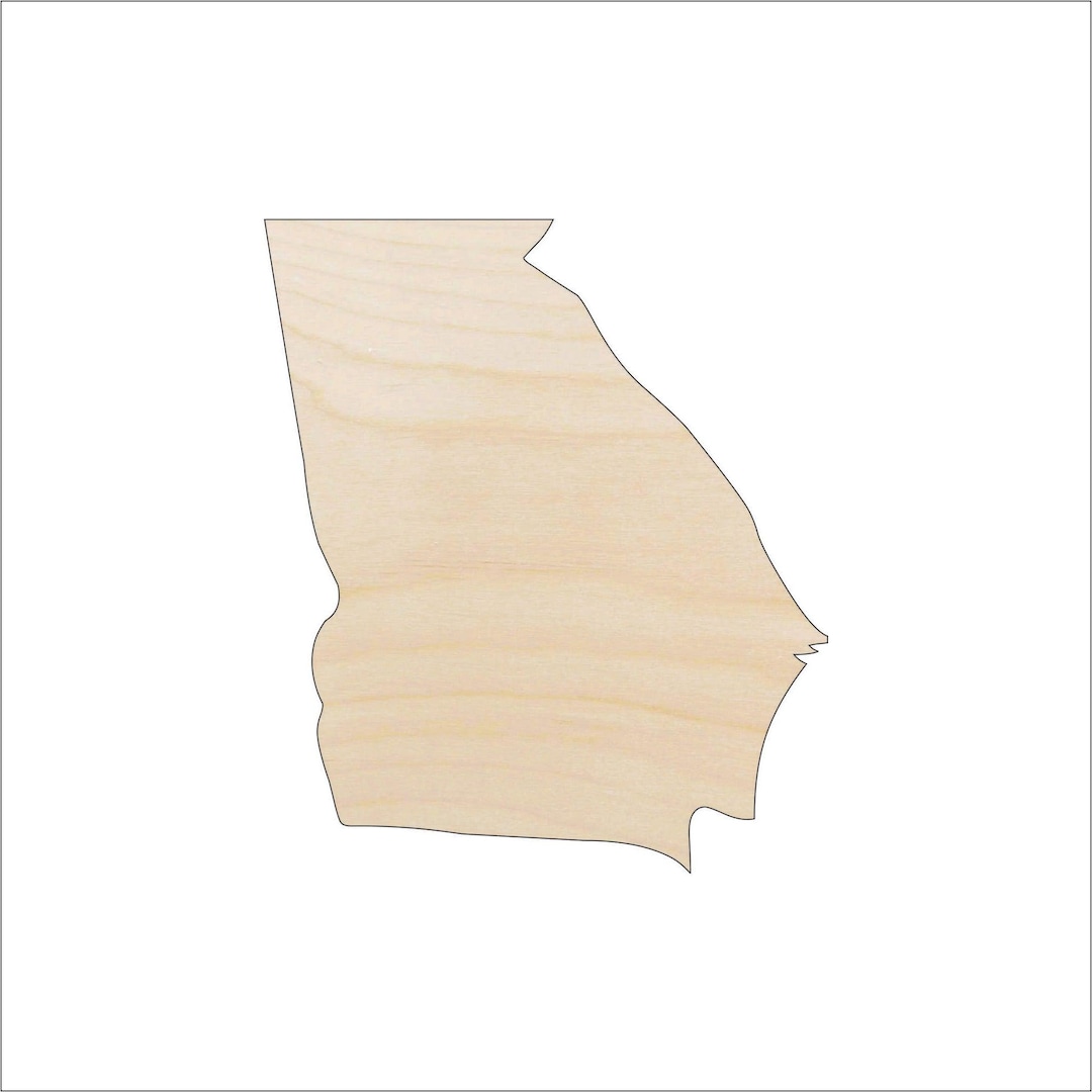Georgia Wood Craft Shape - Laser Cut Baltic Birch Unfinished DIY Art ...