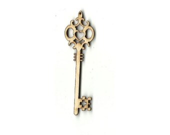 5 Wood Key Shape Wooden Key Shape Wood Skeleton Key Laser - Etsy