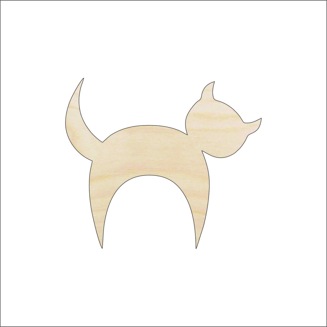 Cat Unfinished Laser Cut Out Wood Shape Craft Supply CAT40 - Etsy