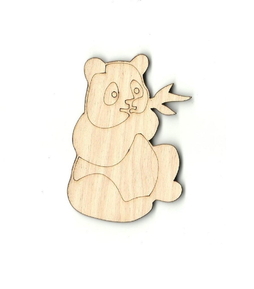 Panda Bear Laser Cut Outs Unfinished Wood Shapes Variety of - Etsy